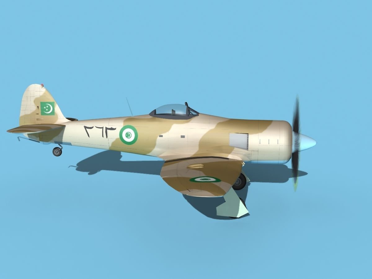 Hawker Sea Fury V20 Egyptian AF 3D model animated | CGTrader
