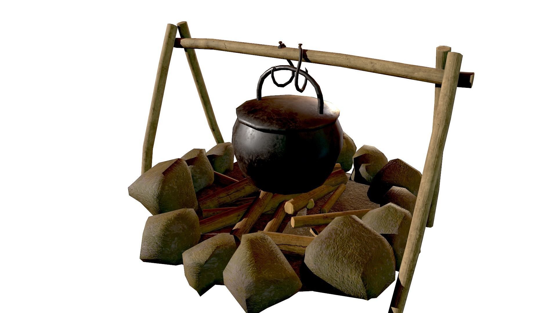 3D model Campfire Pot - Game Ready VR / AR / low-poly | CGTrader