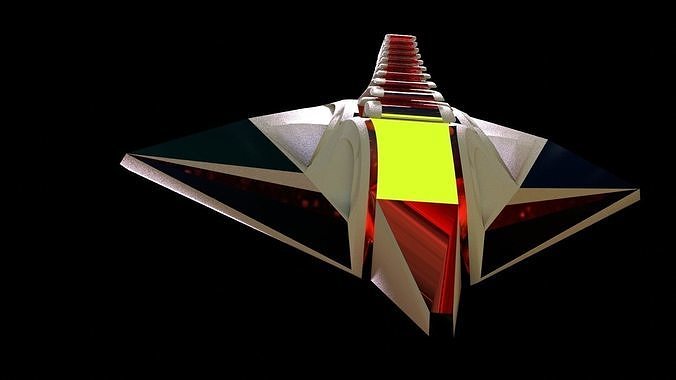 low poly spaceship triangular free VR / AR / low-poly 3D model animated ...