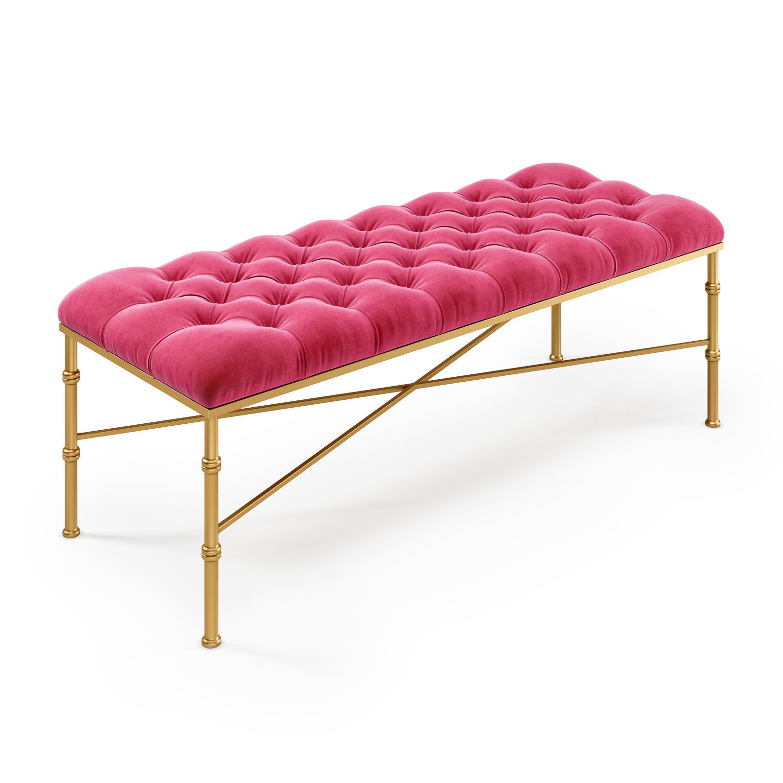 Kylie Tufted Velvet Bench 3D model | CGTrader