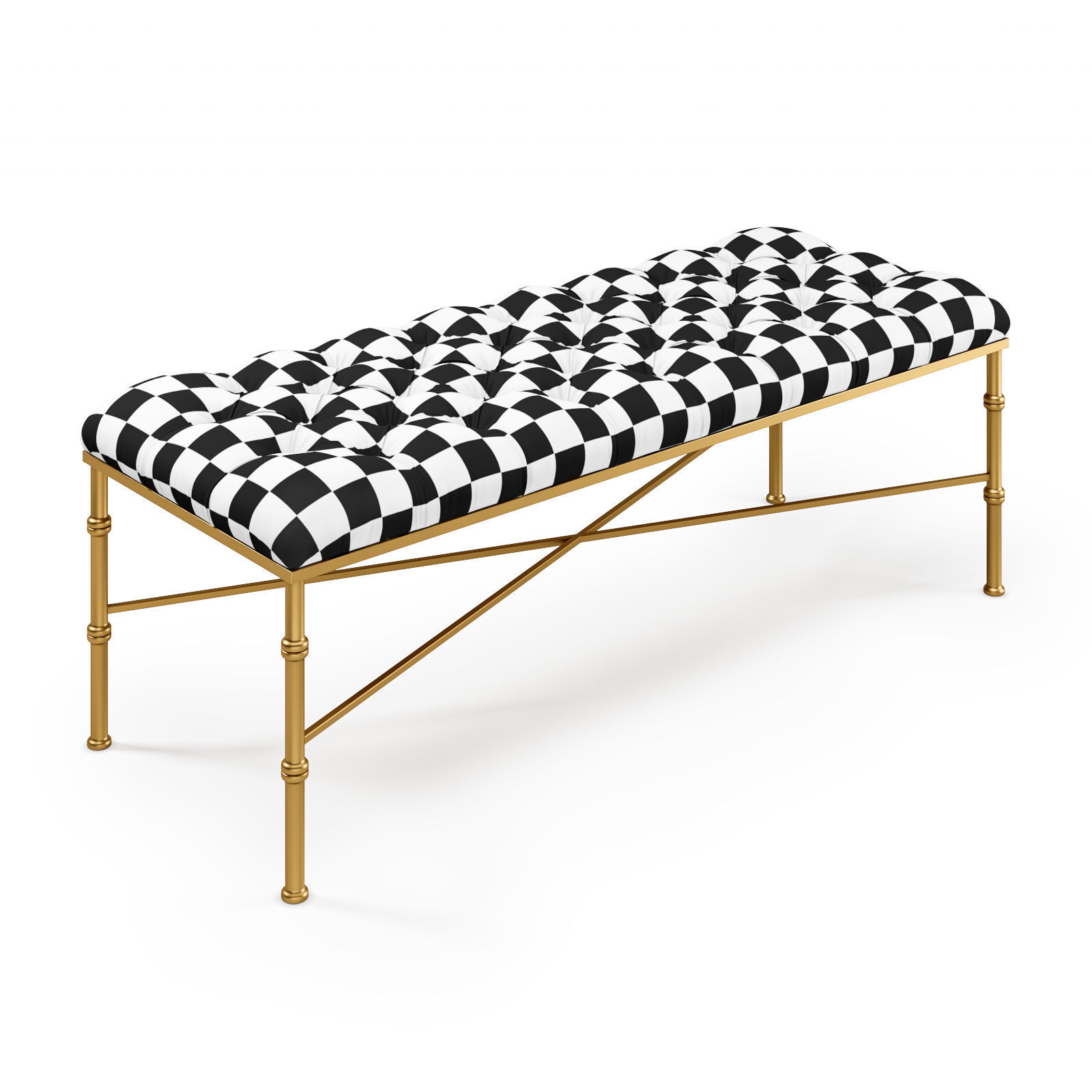 Kylie Tufted Velvet Bench 3D model | CGTrader