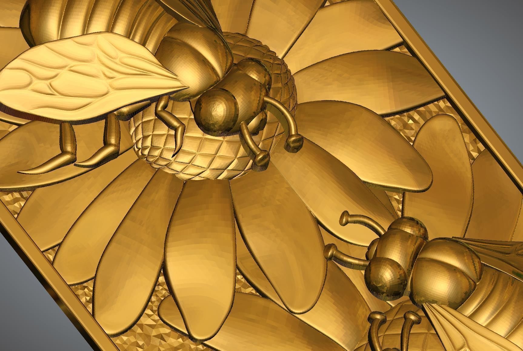 bees frame 3D model 3D printable | CGTrader