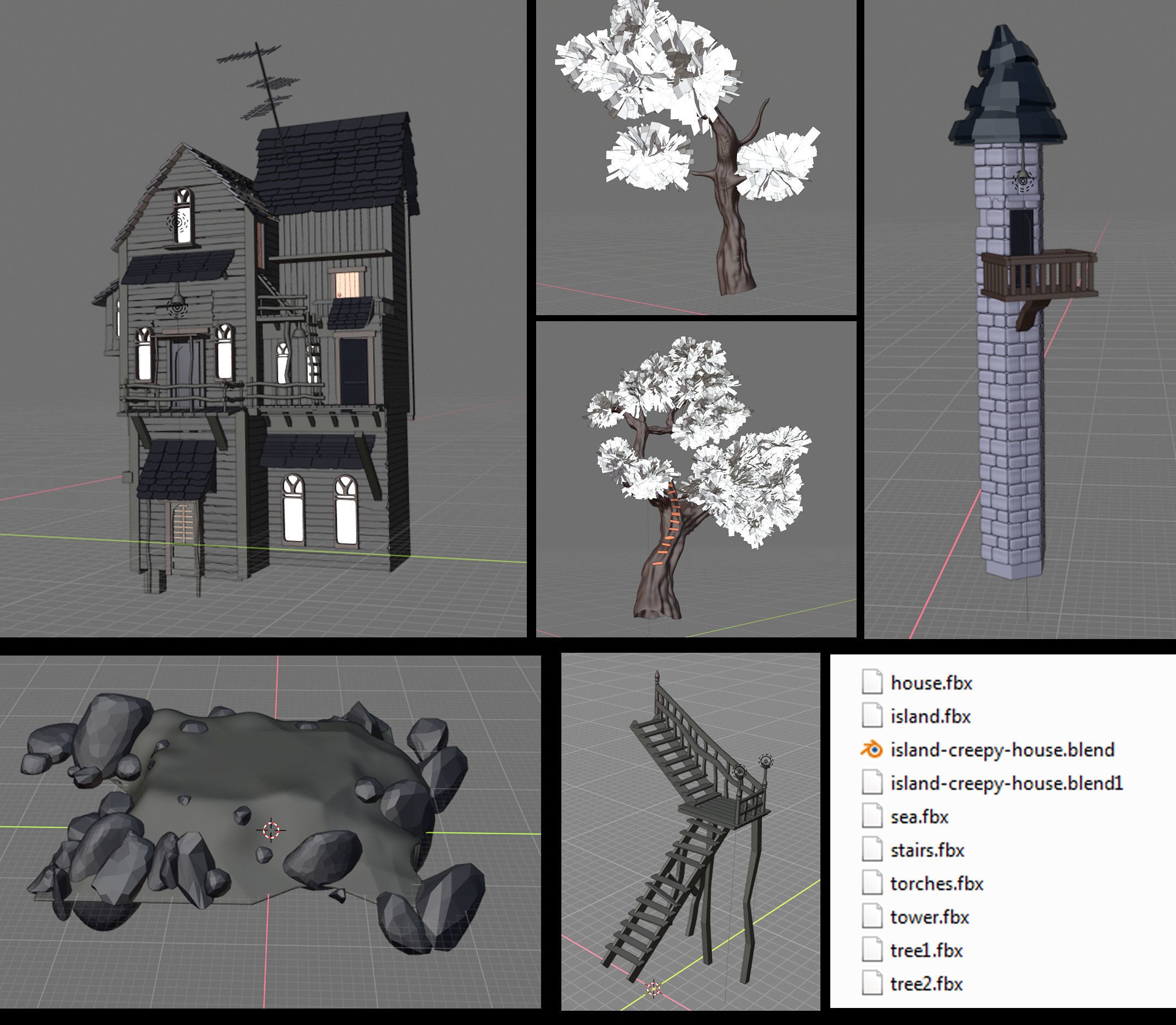 3D Creepy island house free VR / AR / low-poly 3D model | CGTrader