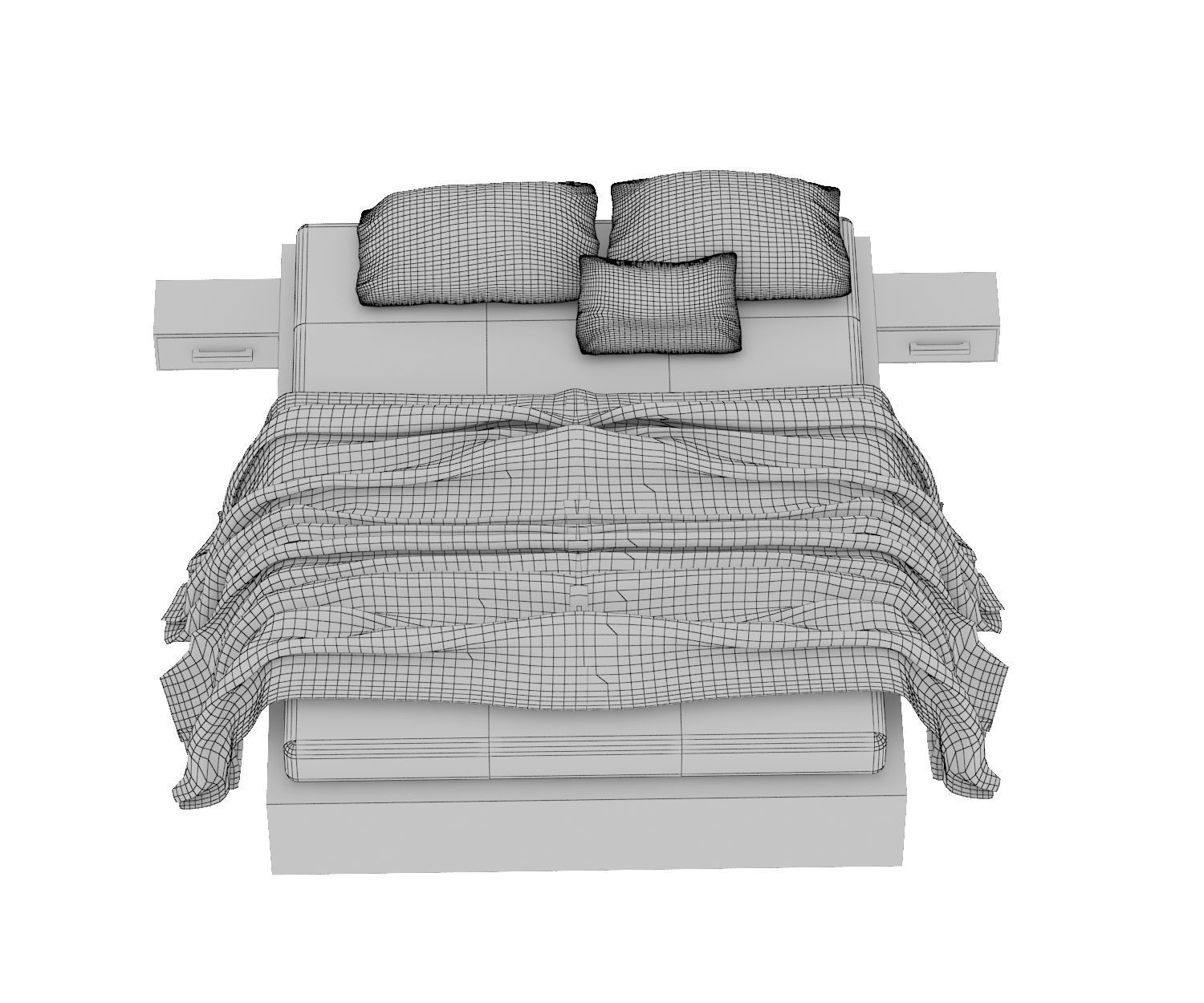 Bed 1 1 With Wooden Headboard And Footboard 3d Model Cgtrader