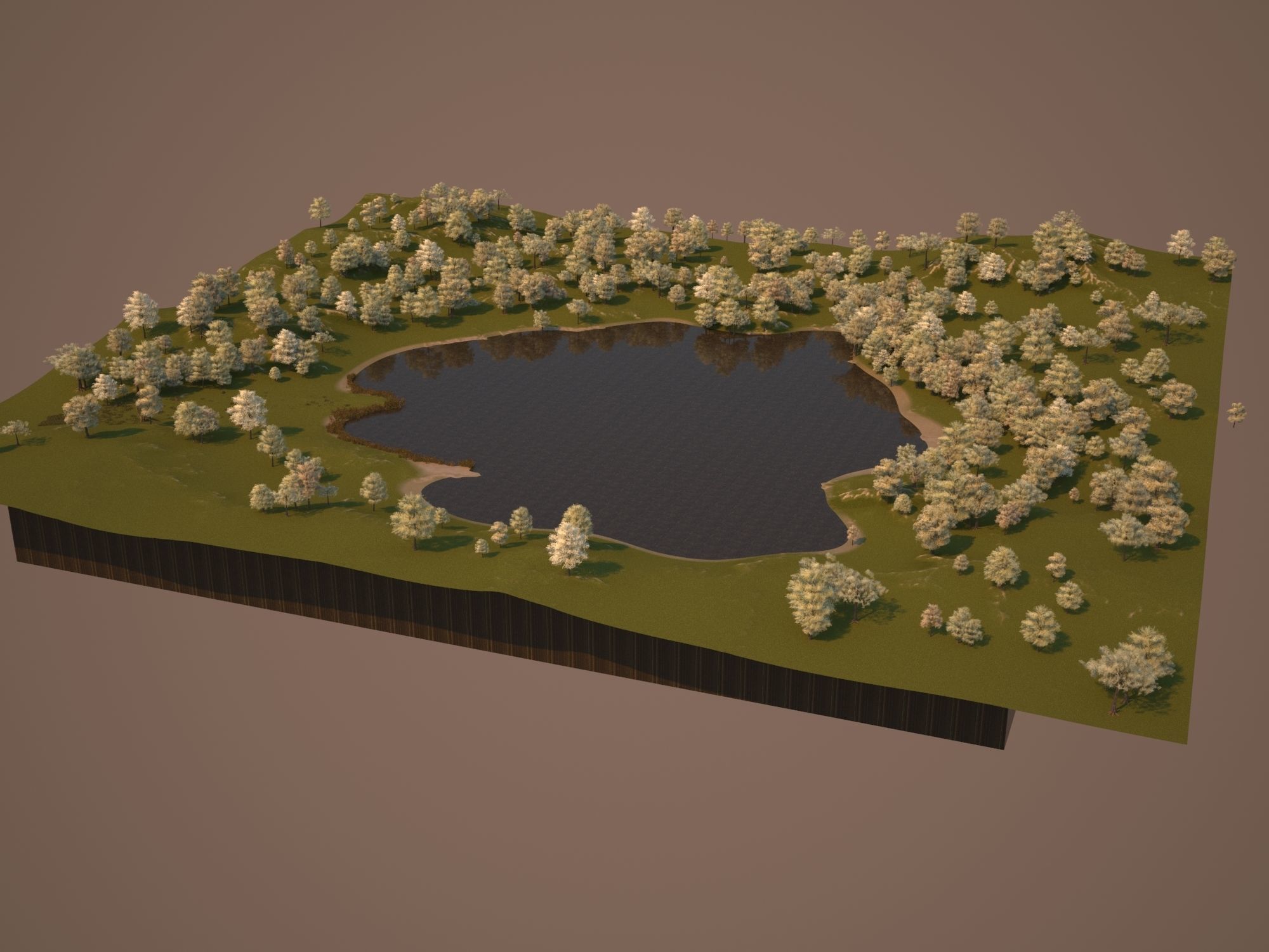 Lake landscape 3D model | CGTrader