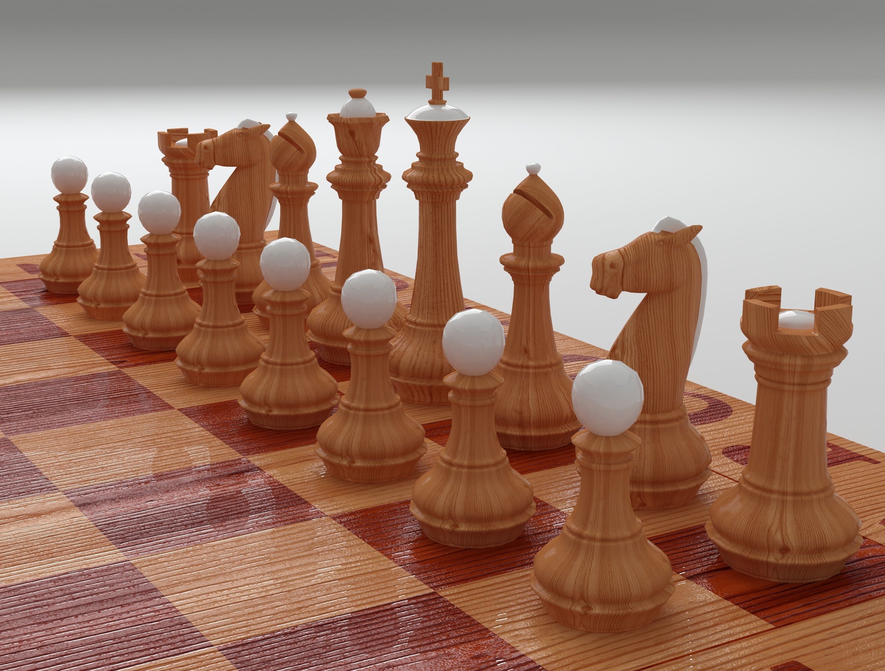Classic chess table 3D model | CGTrader
