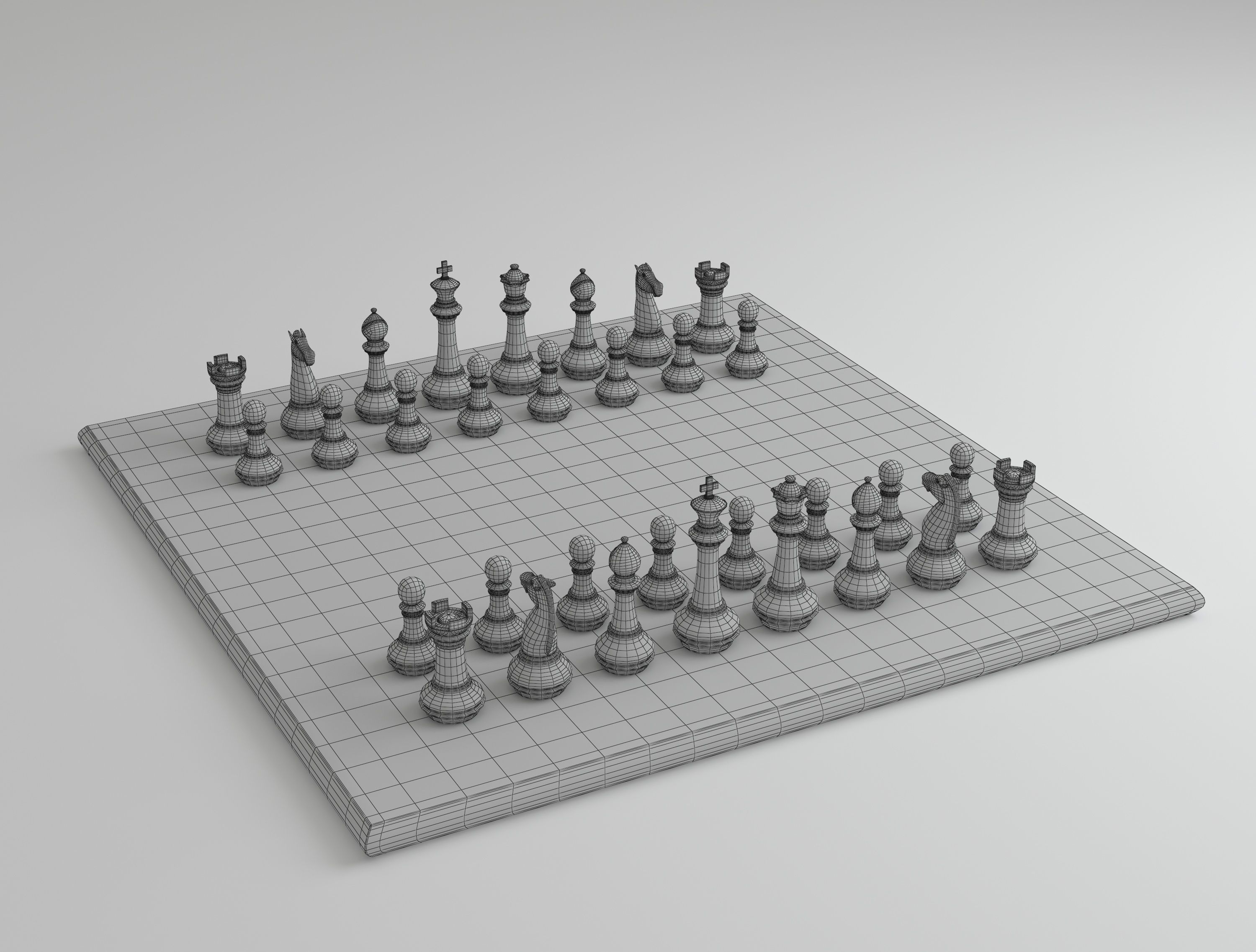 Classic chess table 3D model | CGTrader