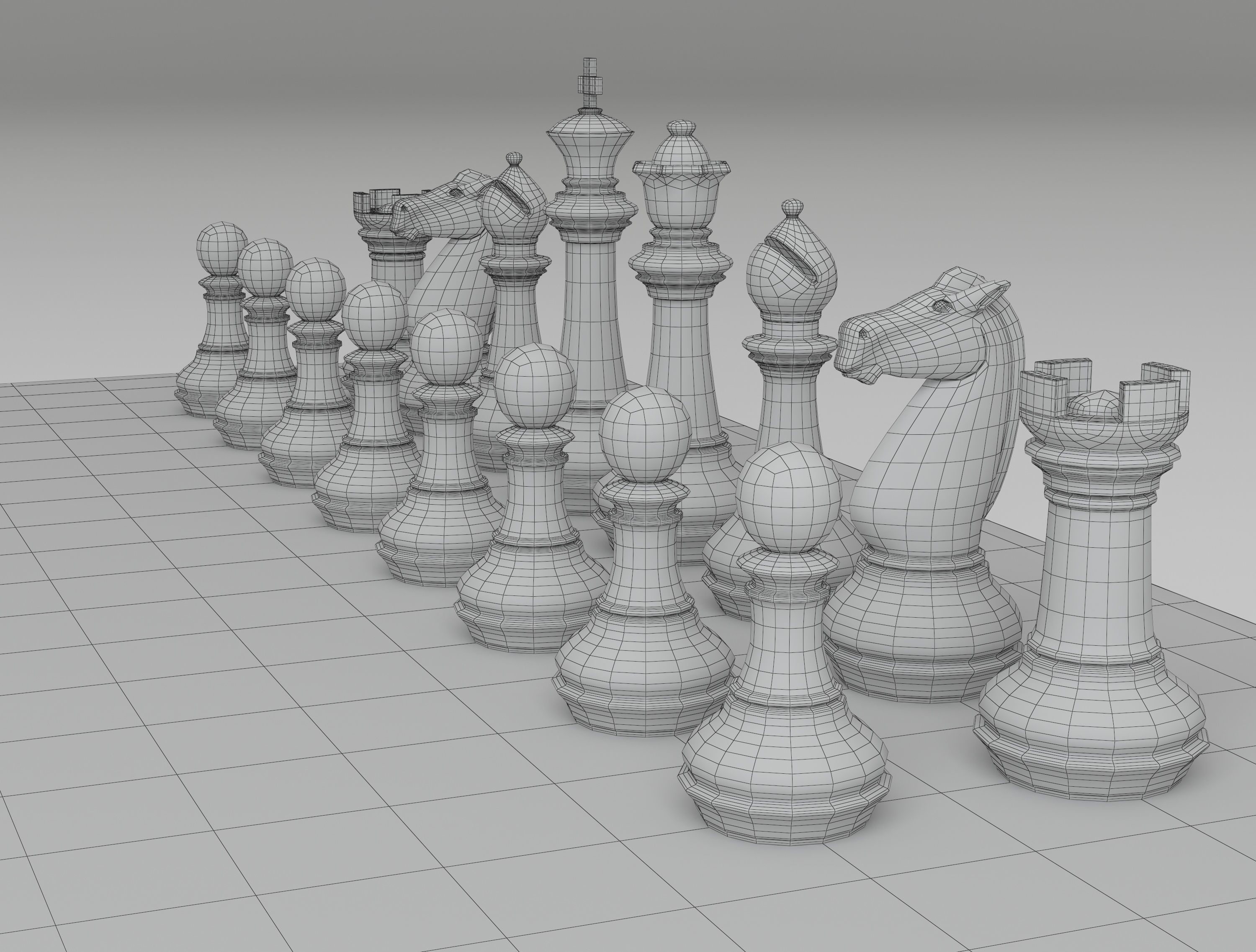 Classic chess table 3D model | CGTrader
