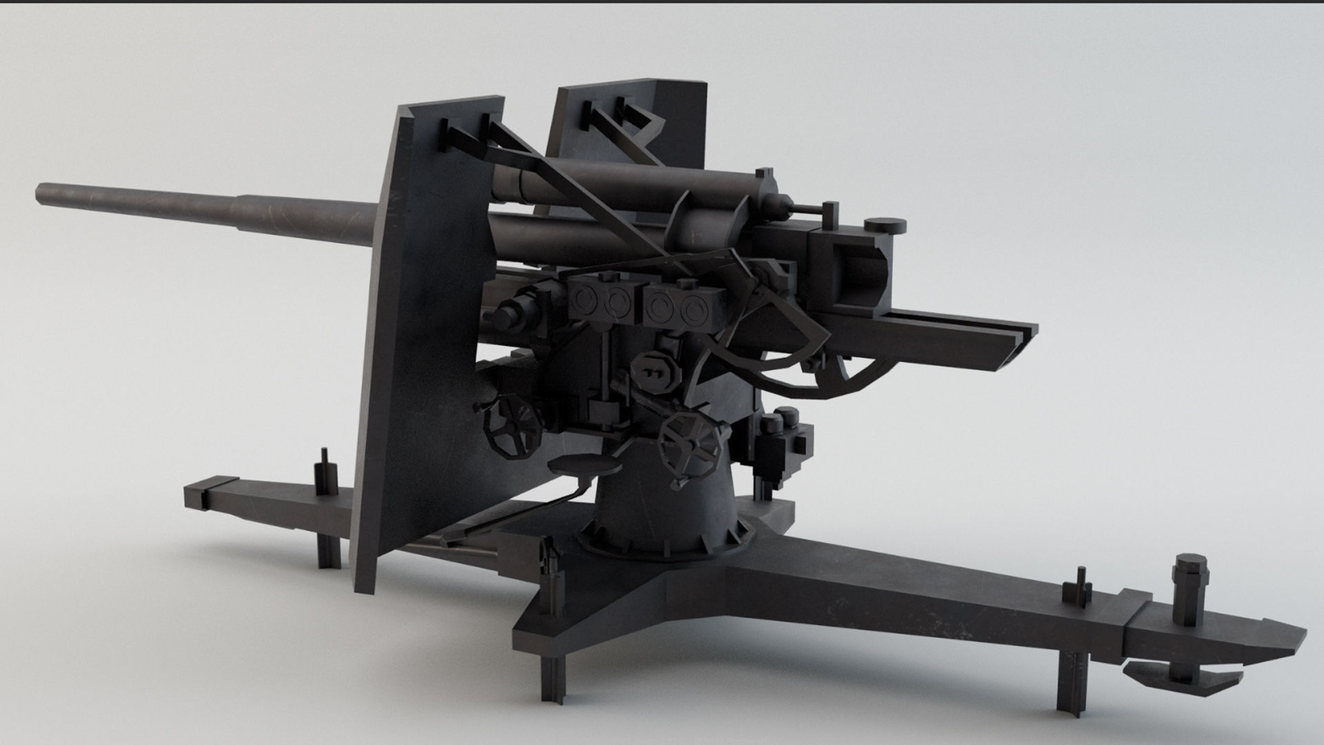 3D model 88 Flak Gun WW2 Game-Ready VR / AR / low-poly | CGTrader