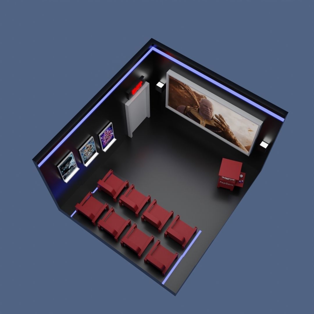3D model Low-Poly Movie Theater VR / AR / low-poly | CGTrader