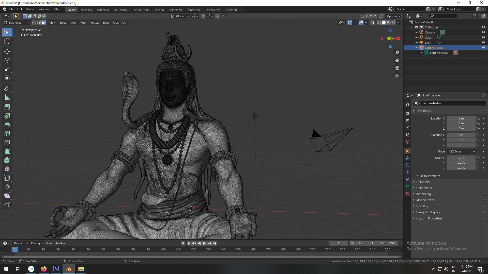 Lord Shiva 3D model 3D printable | CGTrader