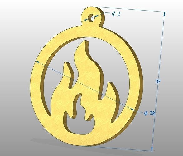 flame pendant 3D model 3D printable | CGTrader