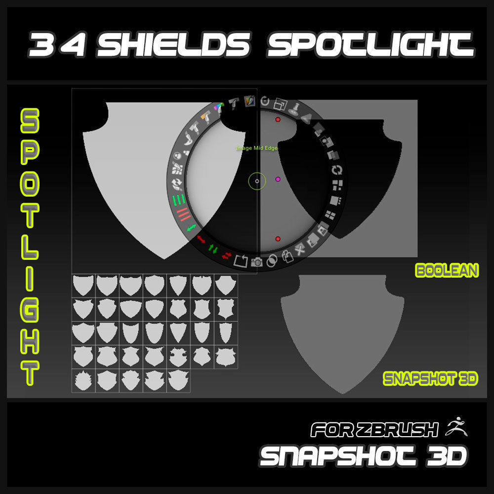 34 SHIELDS SPOTLIGTH - SNAPSHOT 3D 3D model | CGTrader