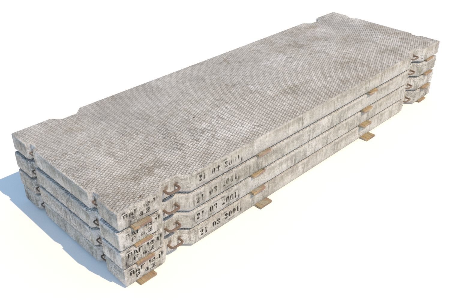 3D model Concrete slab VR / AR / low-poly MAX OBJ 3DS FBX STL BLEND