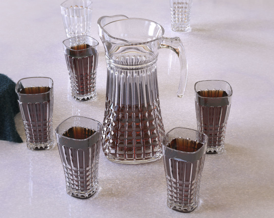 DECORE SET of glasses and pitcher free 3D model | CGTrader