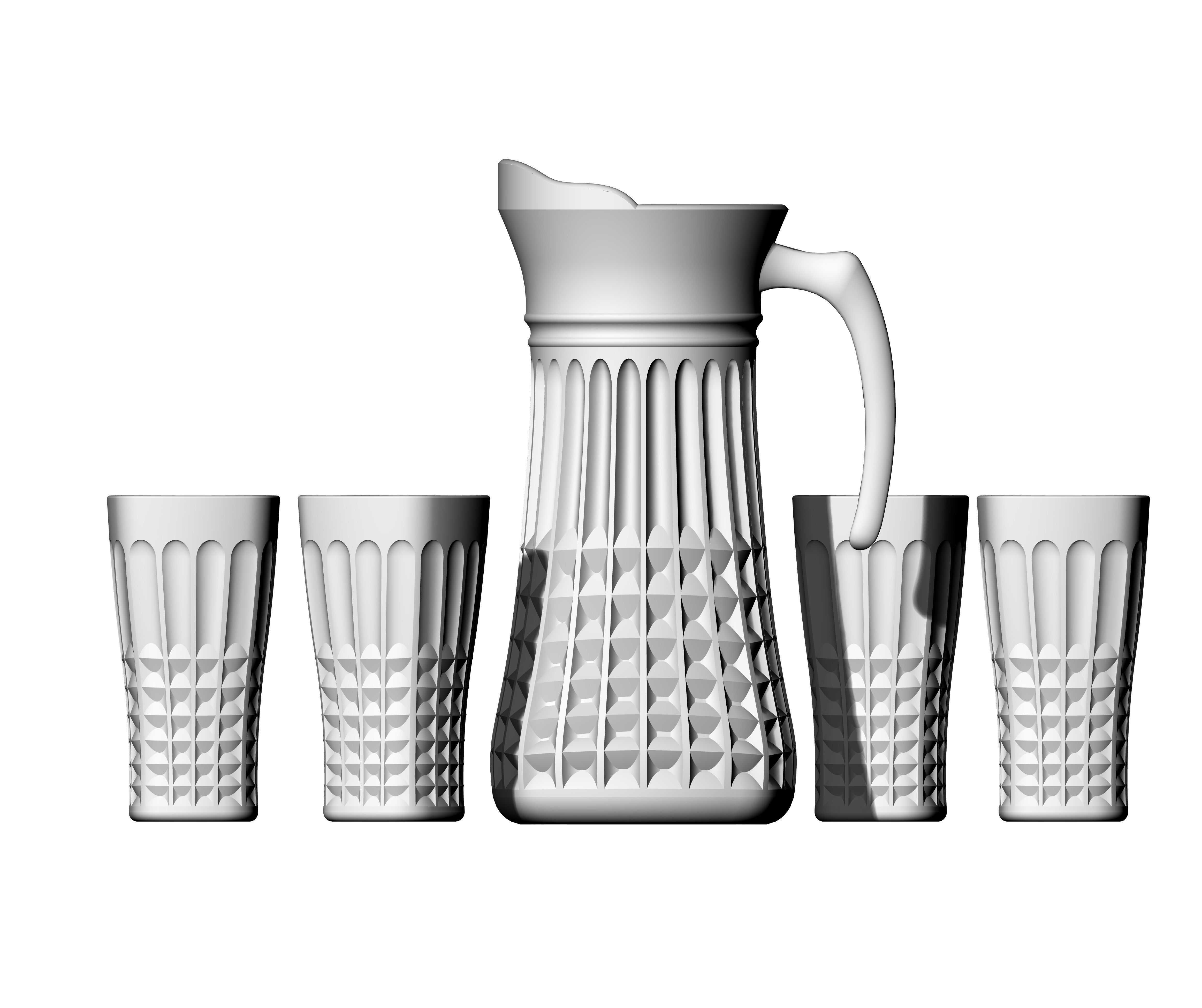 DECORE SET of glasses and pitcher free 3D model | CGTrader