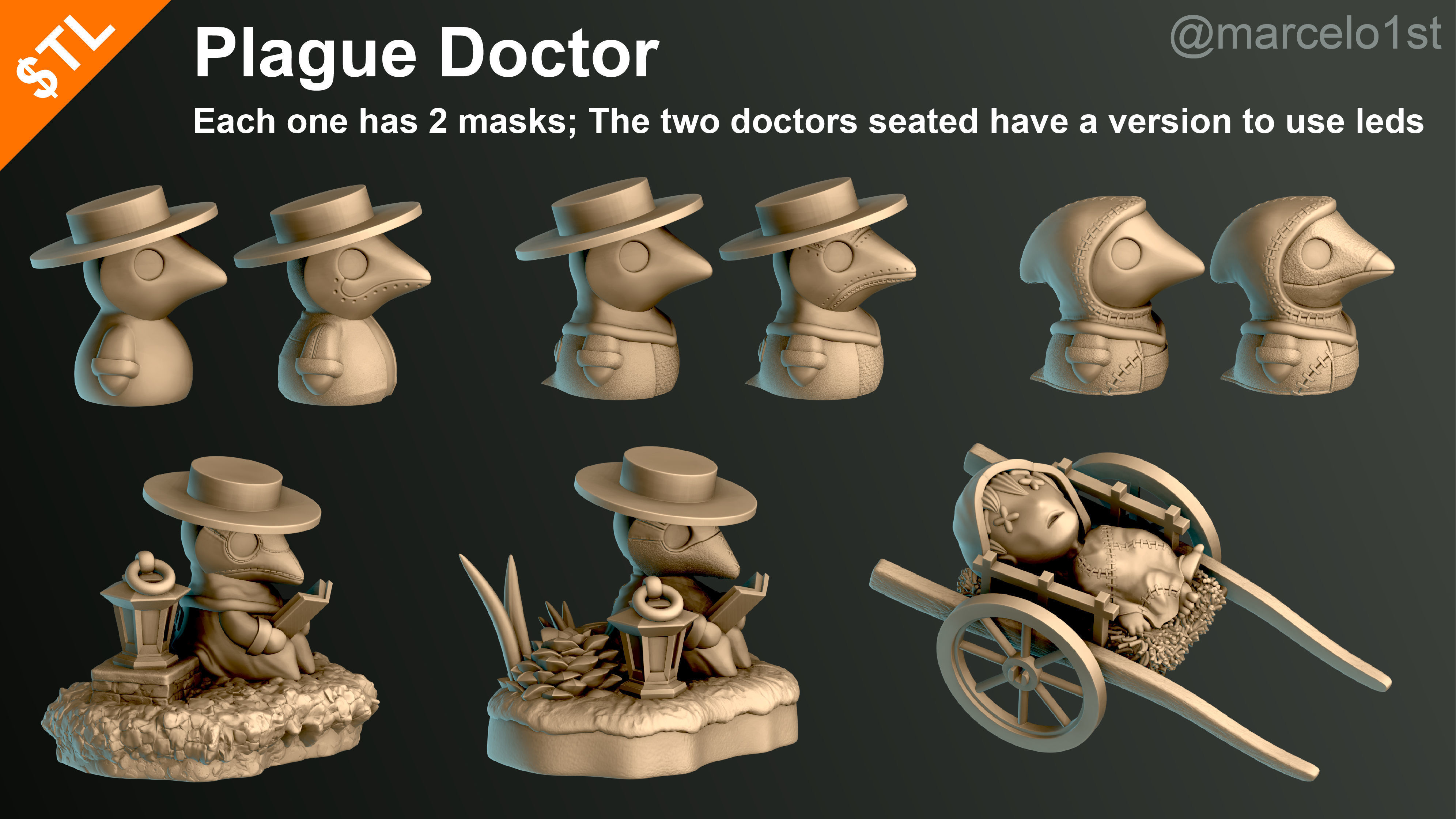 Plague Doctor - Black Death 3D model 3D printable | CGTrader