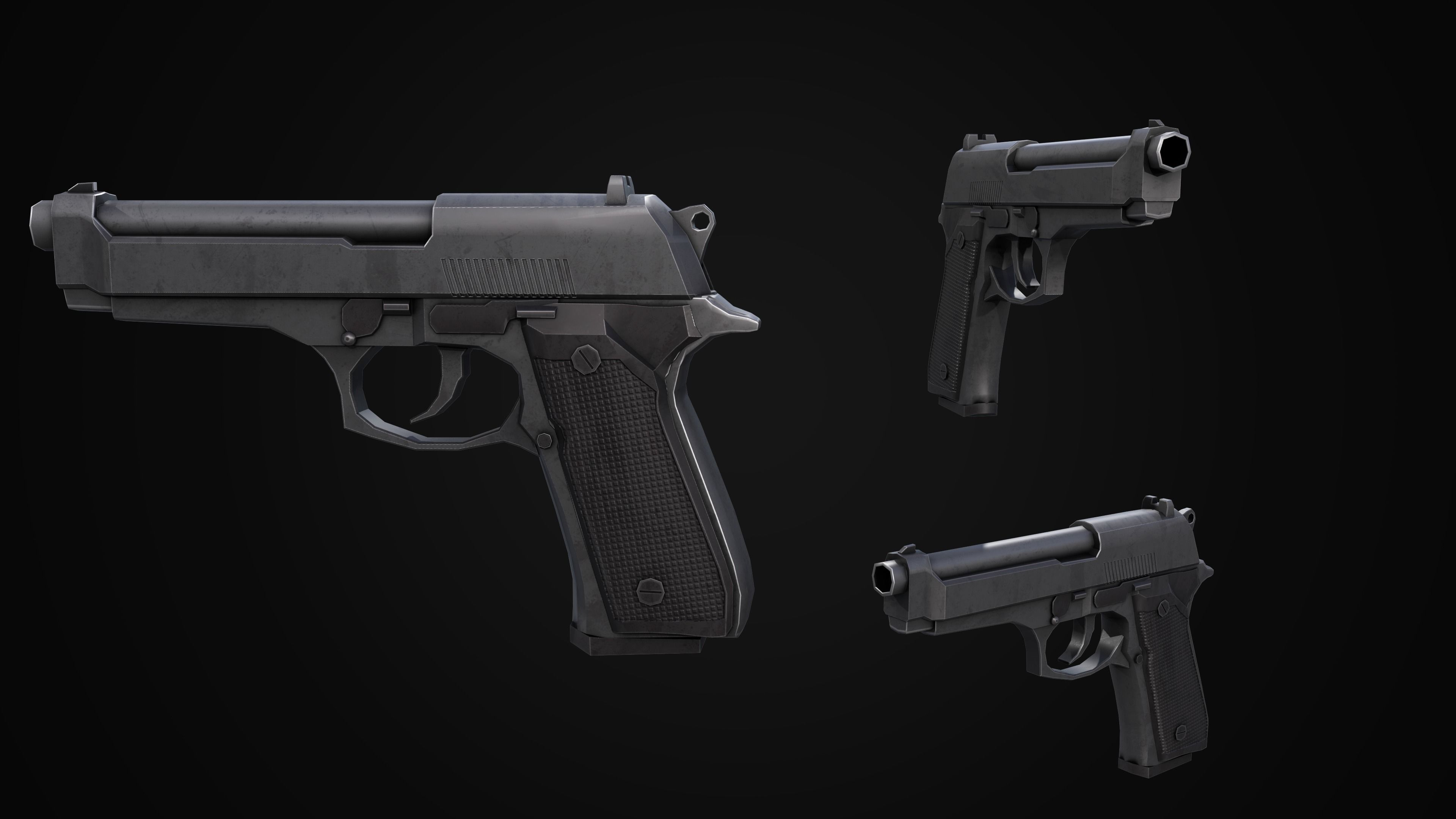 3D model Guns collection and other weapons in box VR / AR / low-poly ...