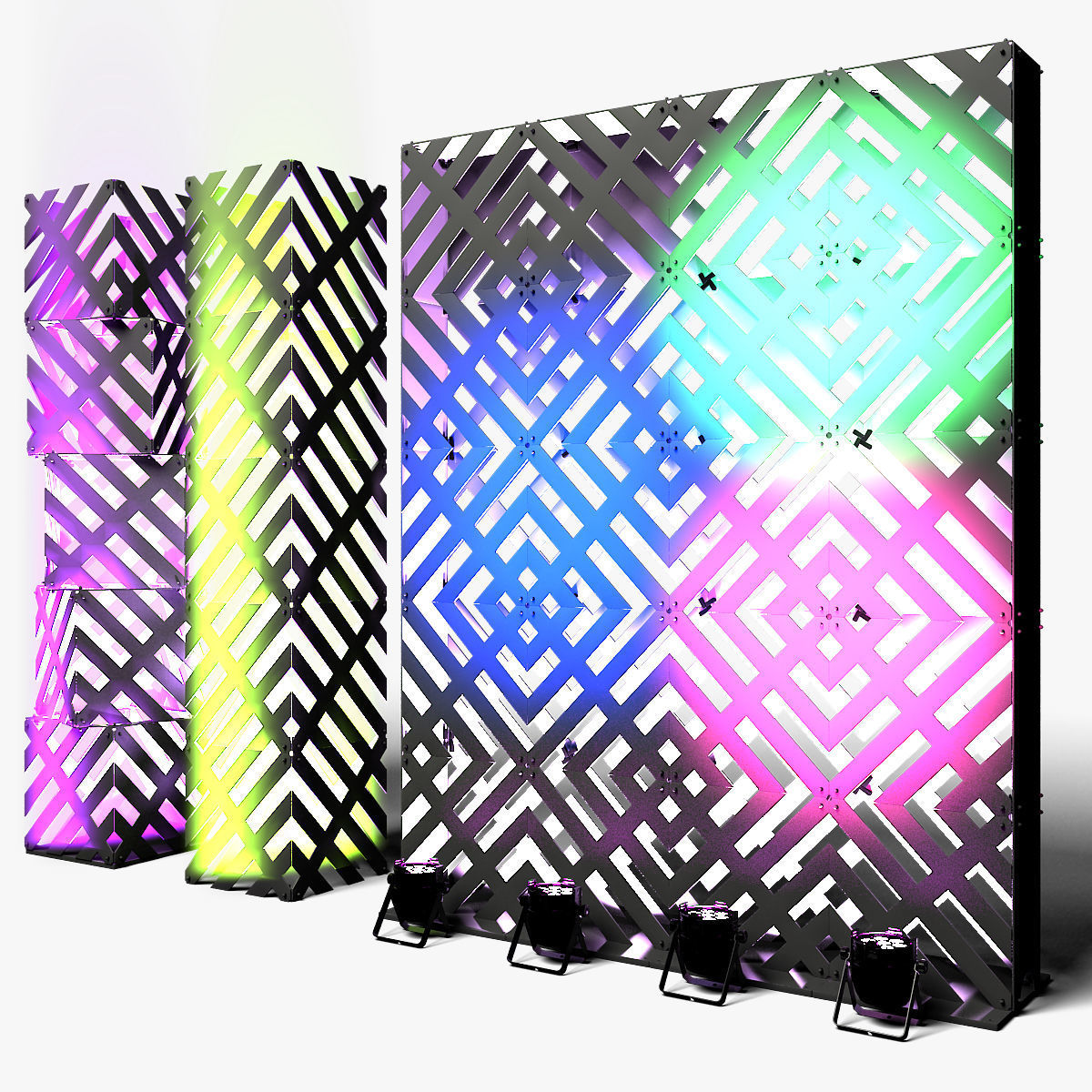 Stage Decor 13 Modular Wall Column 3D model | CGTrader