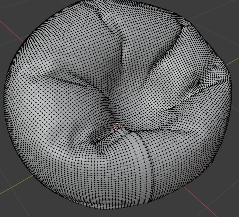 Red Velvet Bean Bag free 3D model | CGTrader