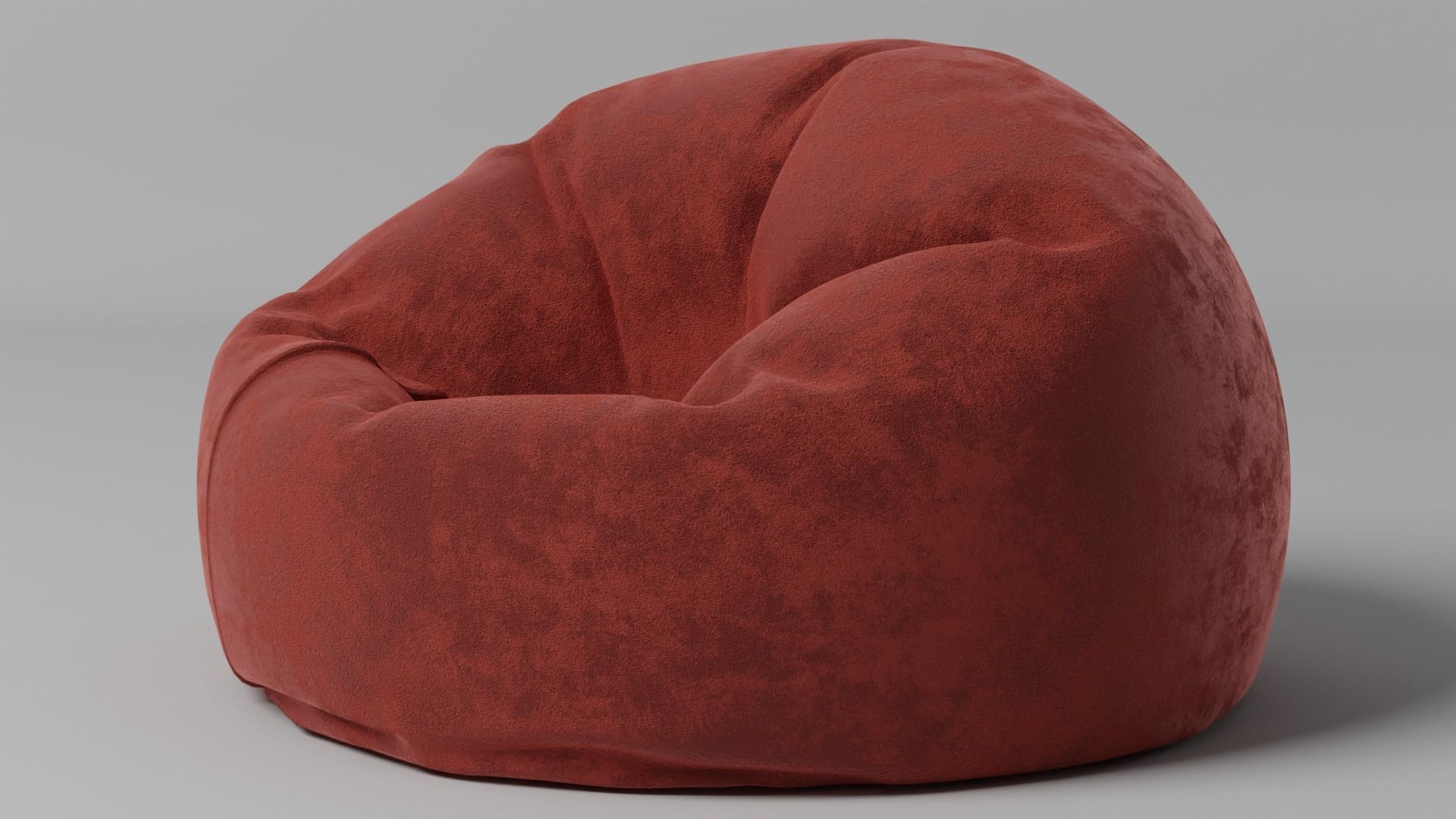 Red Velvet Bean Bag free 3D model | CGTrader
