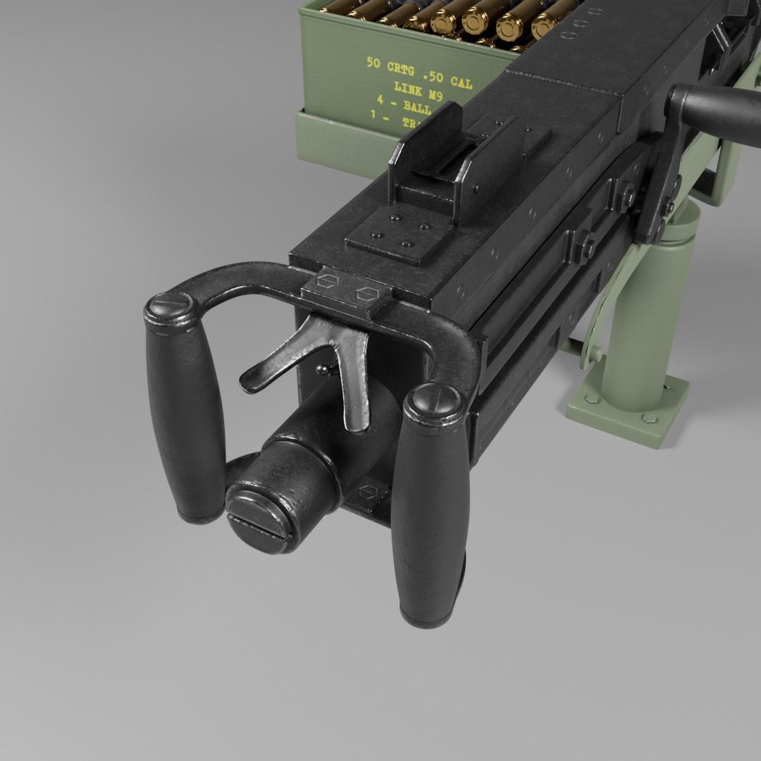 M2HB heavy machine gun free 3D model | CGTrader