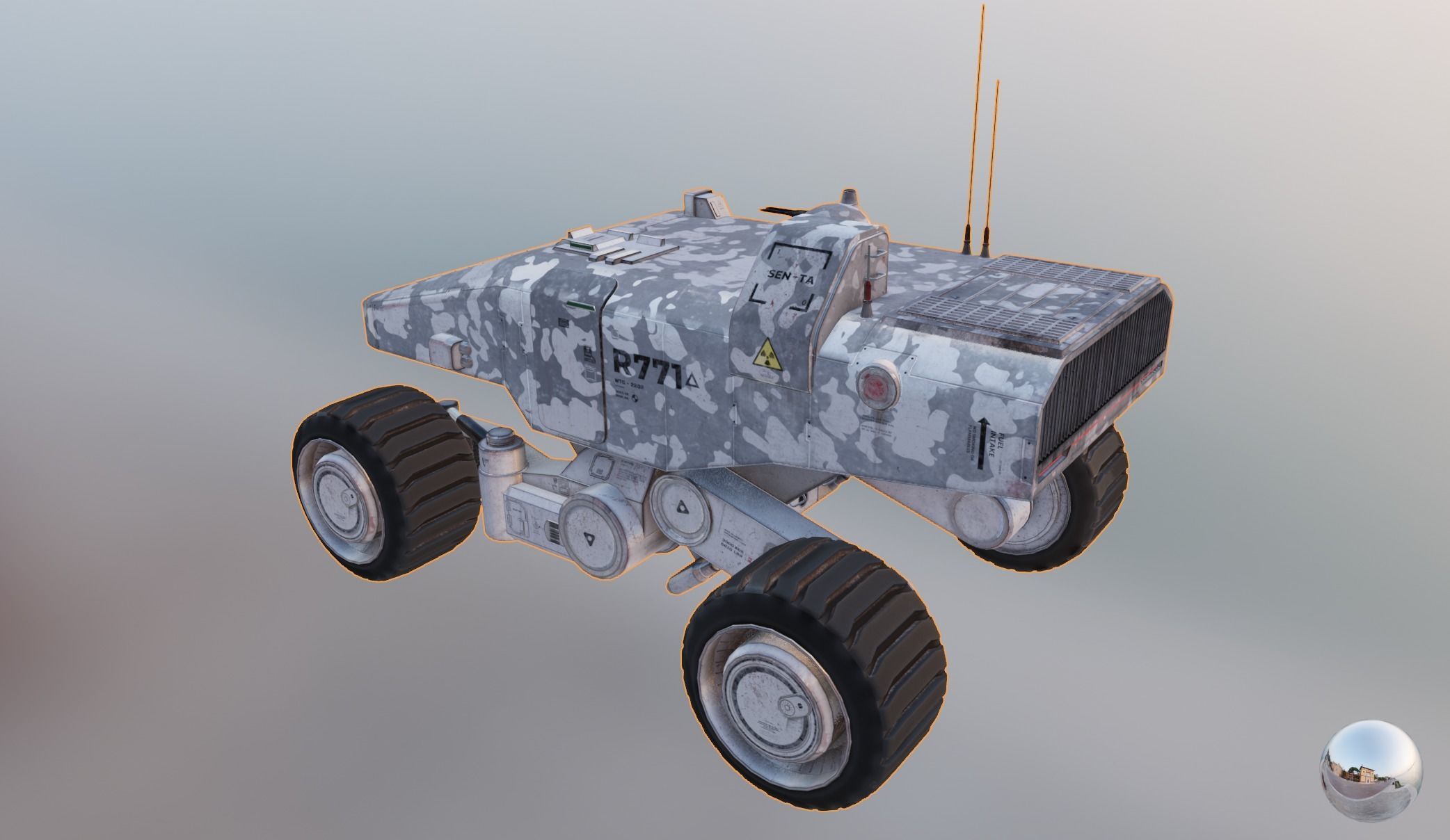 3D model Full Space Mars Colony Scene SI-FI and Military Vehicle Rover ...