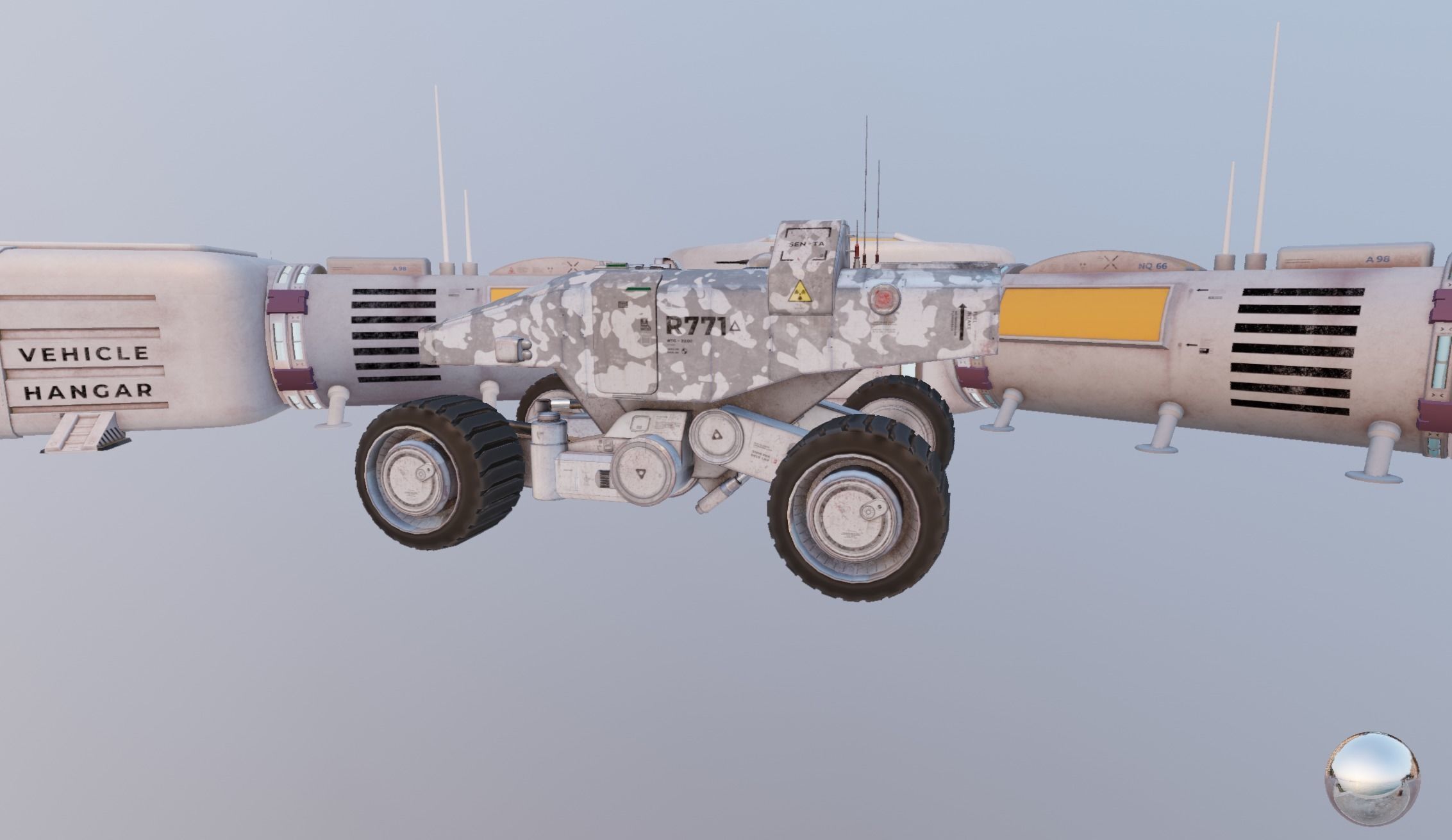 3D model Full Space Mars Colony Scene SI-FI and Military Vehicle Rover ...