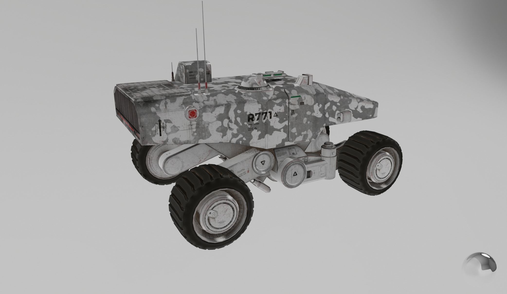 3D model Full Space Mars Colony Scene SI-FI and Military Vehicle Rover ...