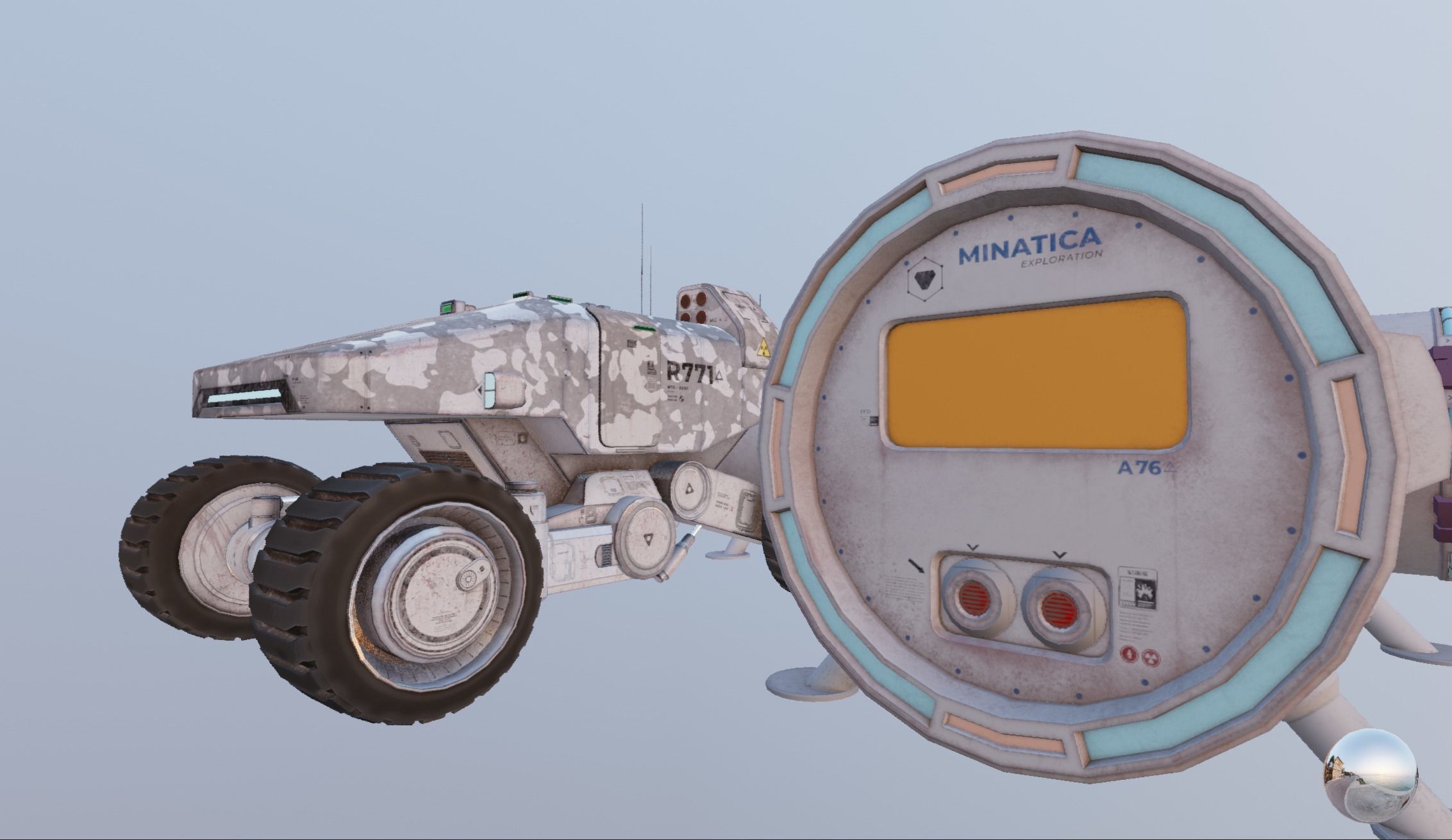 3D model Full Space Mars Colony Scene SI-FI and Military Vehicle Rover ...