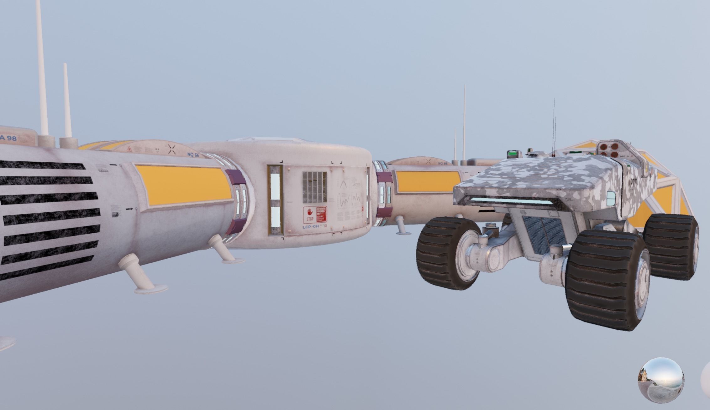 3D model Full Space Mars Colony Scene SI-FI and Military Vehicle Rover ...