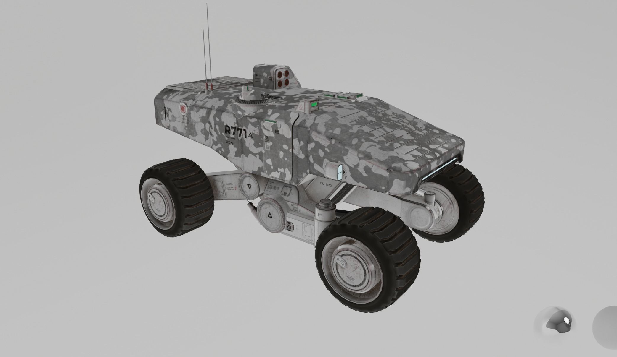 3D model Full Space Mars Colony Scene SI-FI and Military Vehicle Rover ...