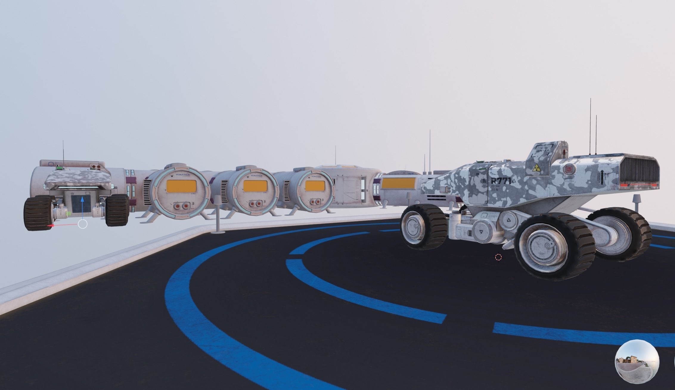 3D model Full Space Mars Colony Scene SI-FI and Military Vehicle Rover ...