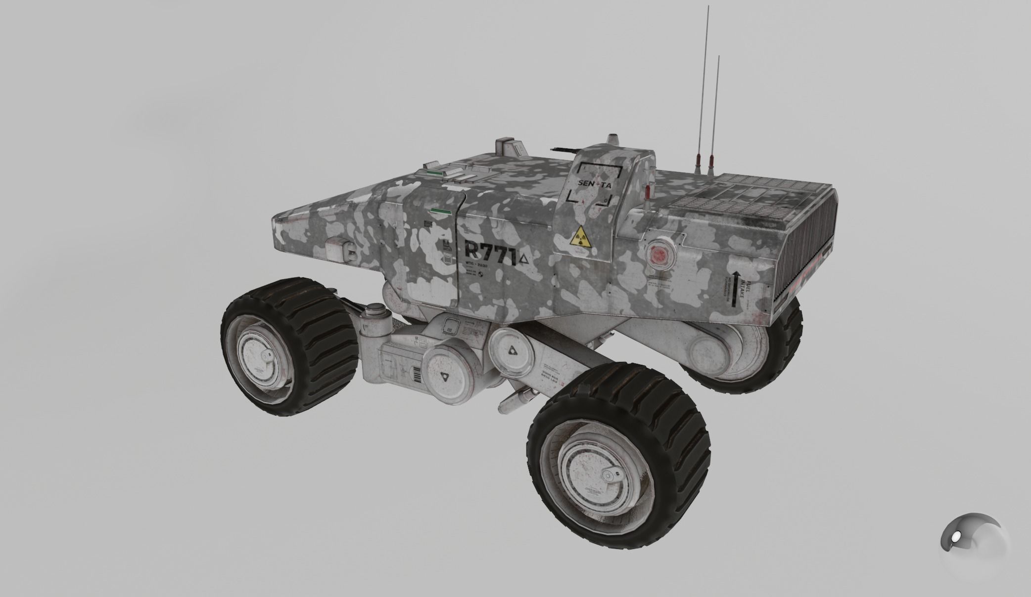 3D model Full Space Mars Colony Scene SI-FI and Military Vehicle Rover ...