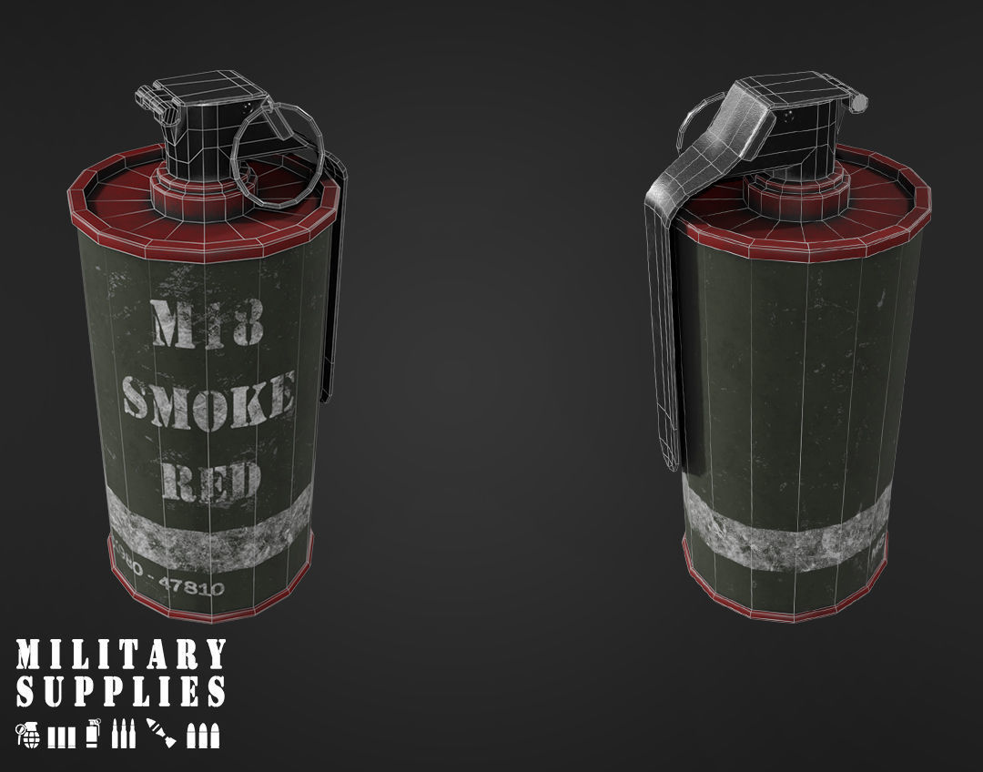 3D model Military Supplies Pack - Smoke Grenade Boxes VR / AR / low ...