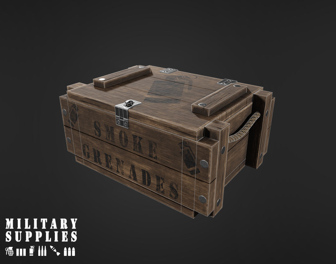 3D model Military Supplies Pack - Smoke Grenade Boxes VR / AR / low ...