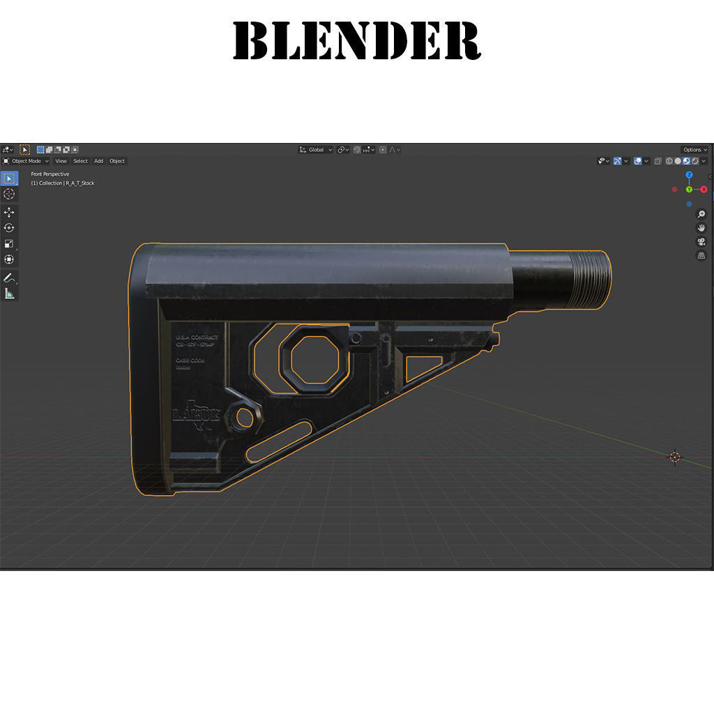 3D model LaRue Tactical RAT Stock PBR Low poly 3D Model VR / AR / low ...