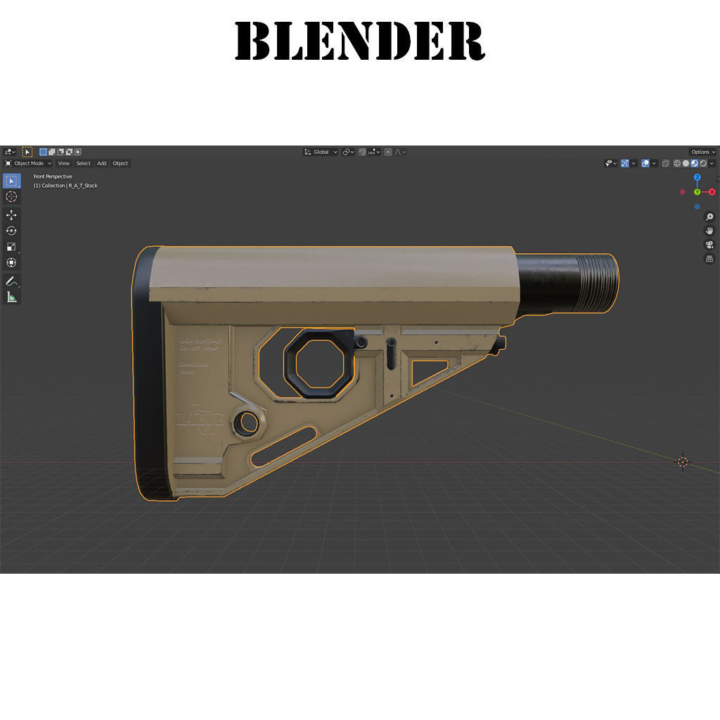 3D model LaRue Tactical RAT Stock PBR Low poly 3D Model VR / AR / low ...