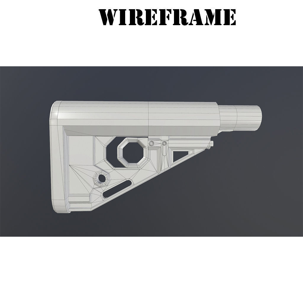 3D model LaRue Tactical RAT Stock PBR Low poly 3D Model VR / AR / low ...