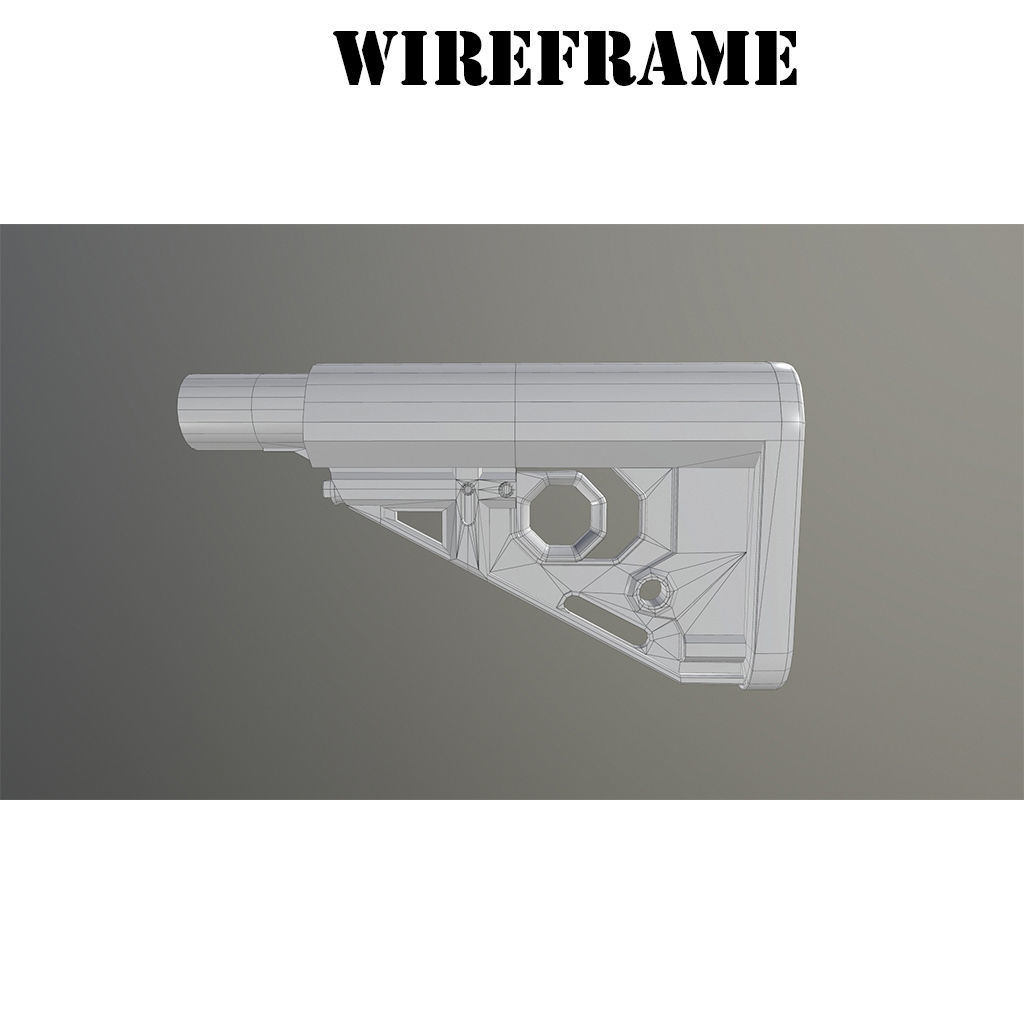 3D model LaRue Tactical RAT Stock PBR Low poly 3D Model VR / AR / low ...
