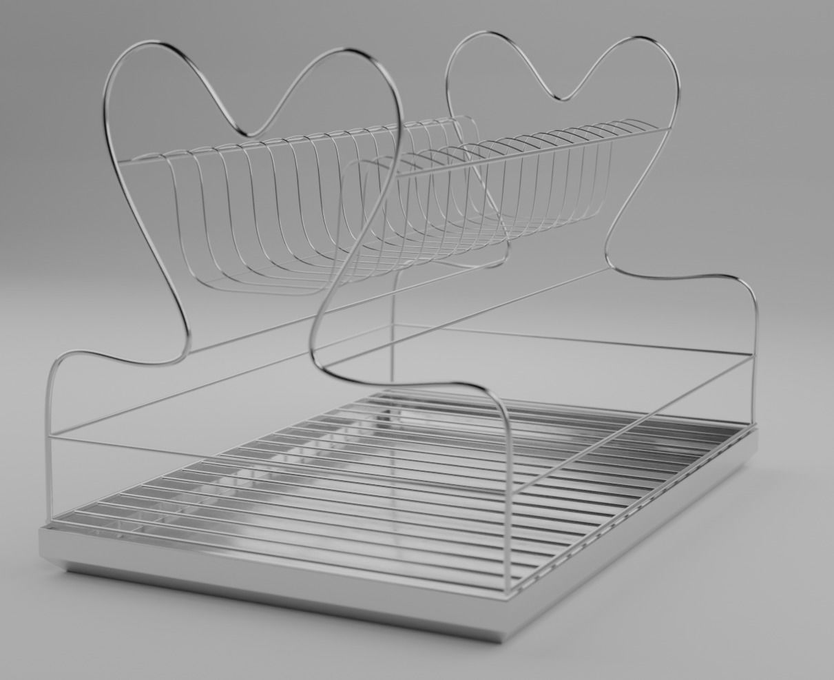 Heart Dish Drying Rack free 3D model | CGTrader