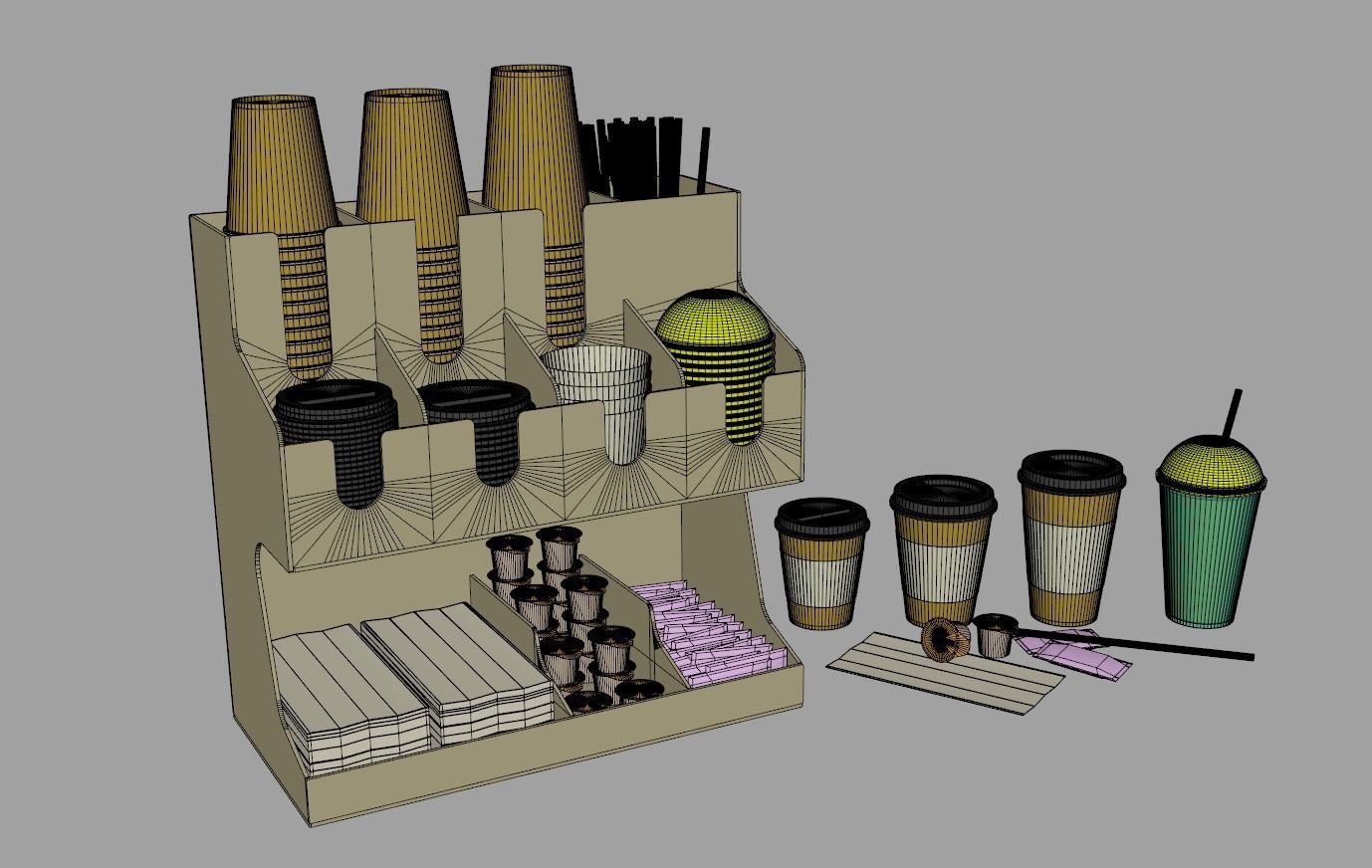 Coffee Condiment Organizer 3D model | CGTrader