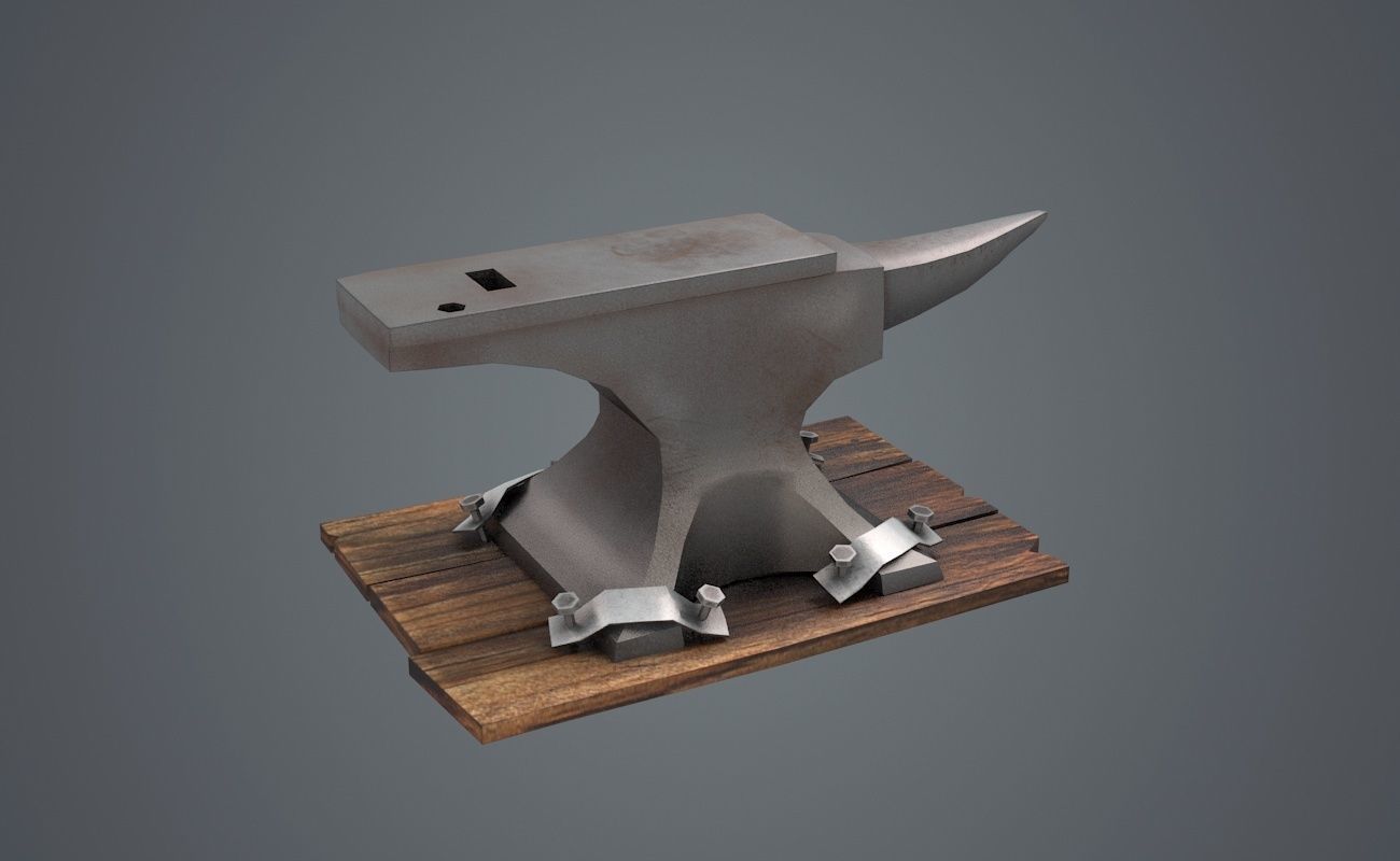 Felt forge smithy tools metal forge anvil forge 3D
