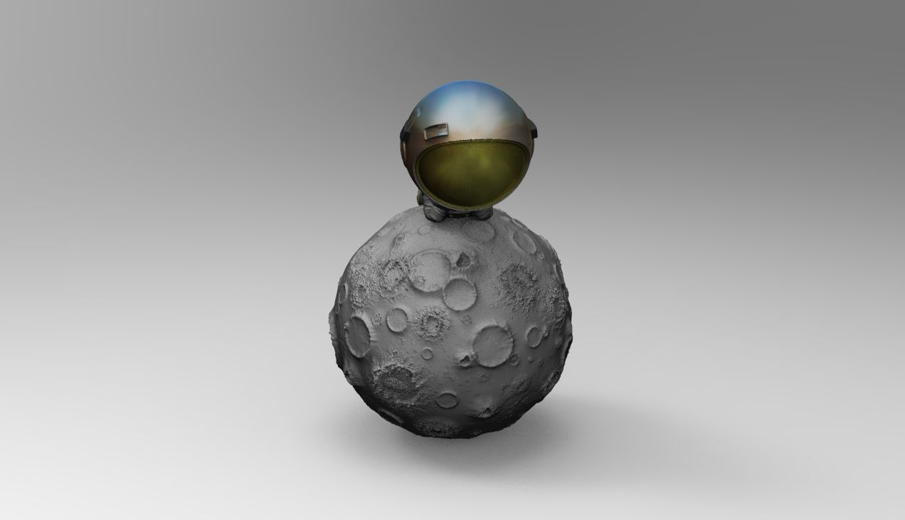 CUTE CHIBI SPACEMAN LYING ON MOON 3D PRINT MODEL 3D model 3D printable ...