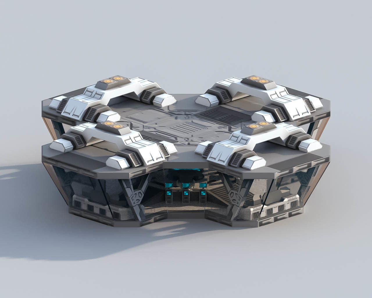 3D Model Collection Sci-Fi Military Building Bundle VR / AR / low-poly ...