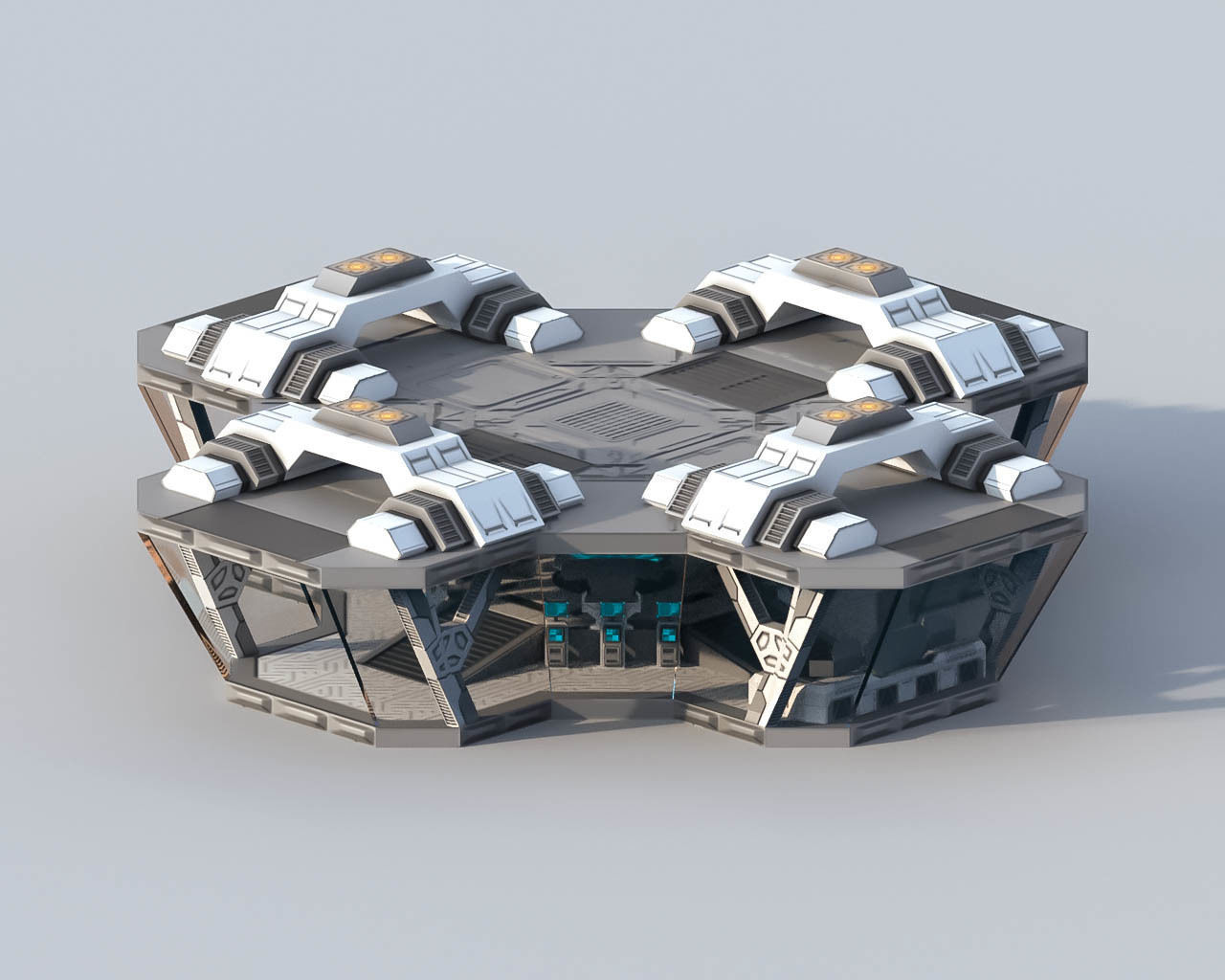 3D Model Collection Sci-Fi Military Building Bundle VR / AR / low-poly ...