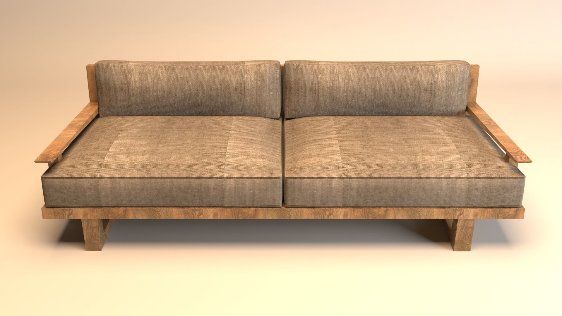 simple wooden sofa 3D model | CGTrader