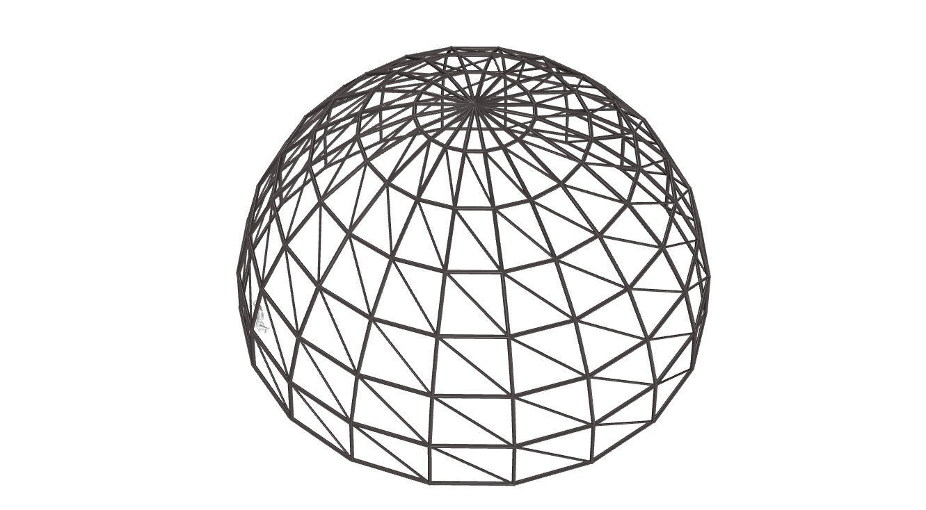 Dome wire-frame structure with Diagonal reinforcement v2 3D model ...