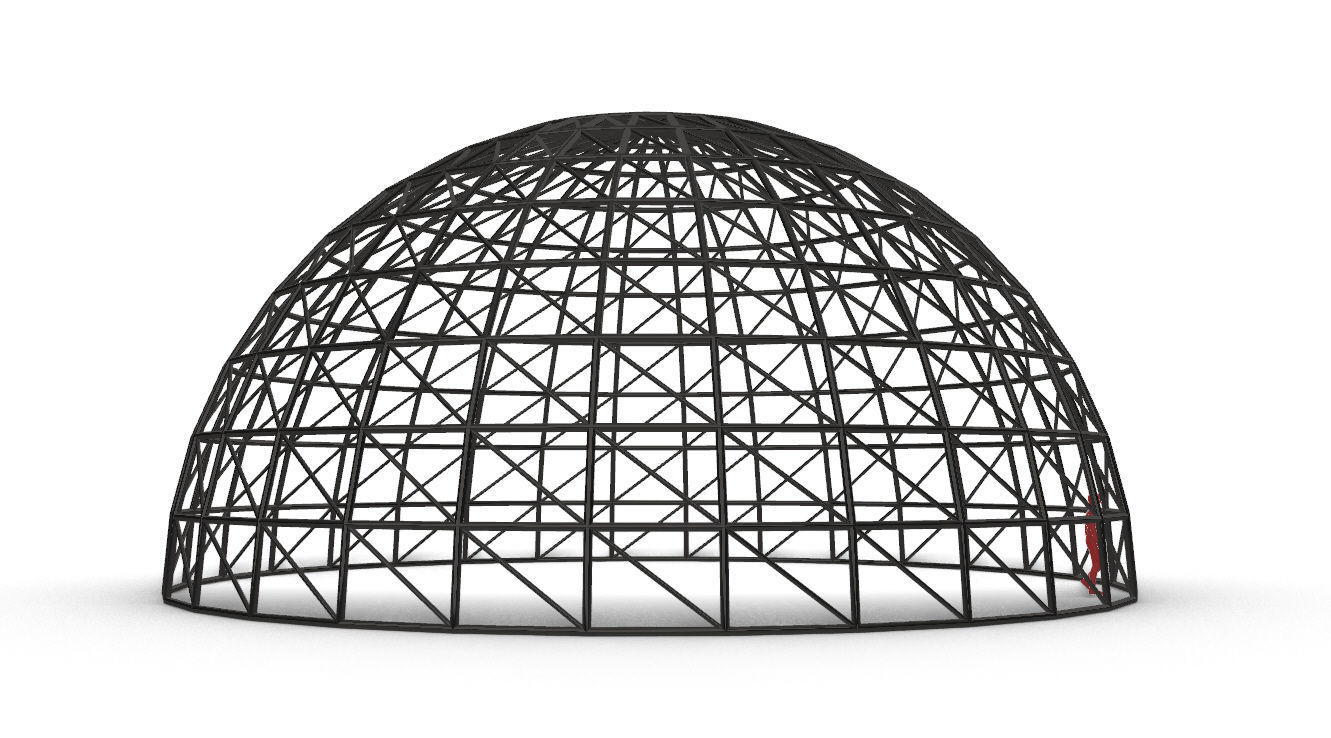 Dome wire-frame structure with Diagonal reinforcement v3 3D model ...