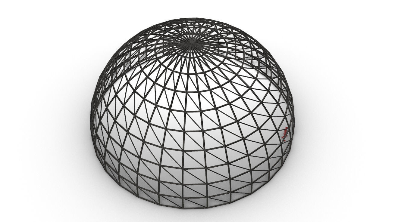 Dome wire-frame structure with Diagonal reinforcement v3 3D model ...